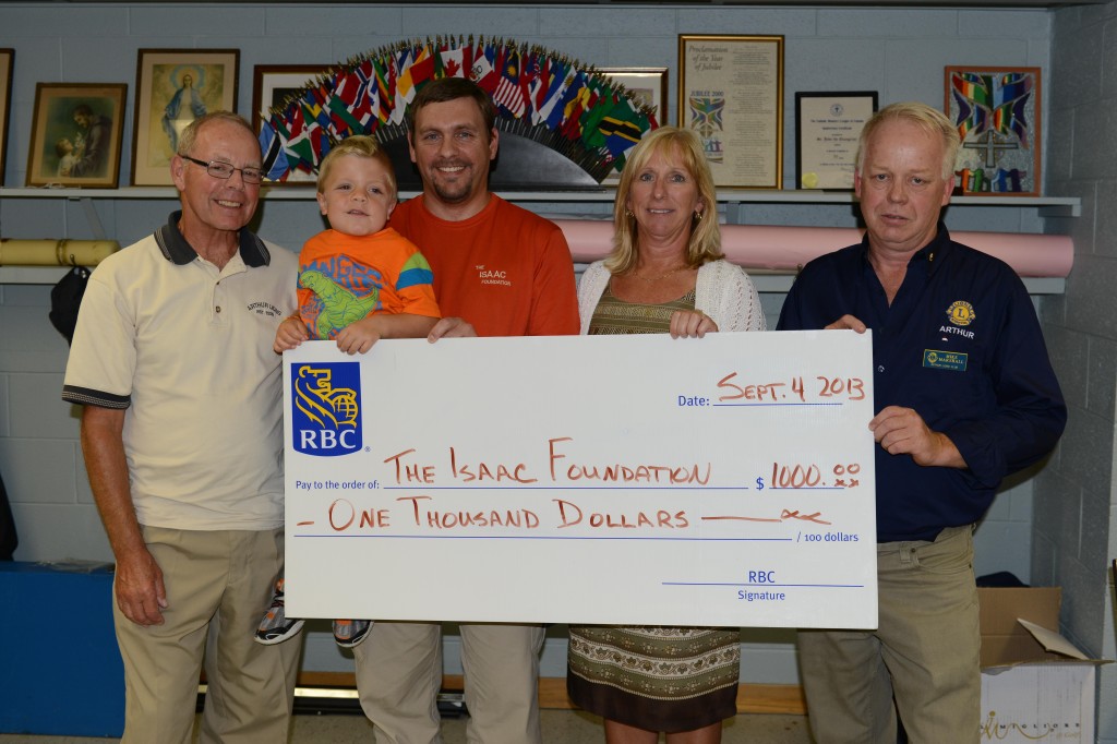 Thank You RBC and Arthur Lions Club! | The Isaac Foundation